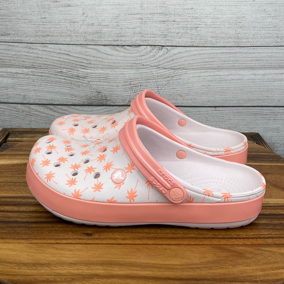 CROCS | Shoes | New Crocs Crocband Seasonal Graphic Pink Palm Trees ...